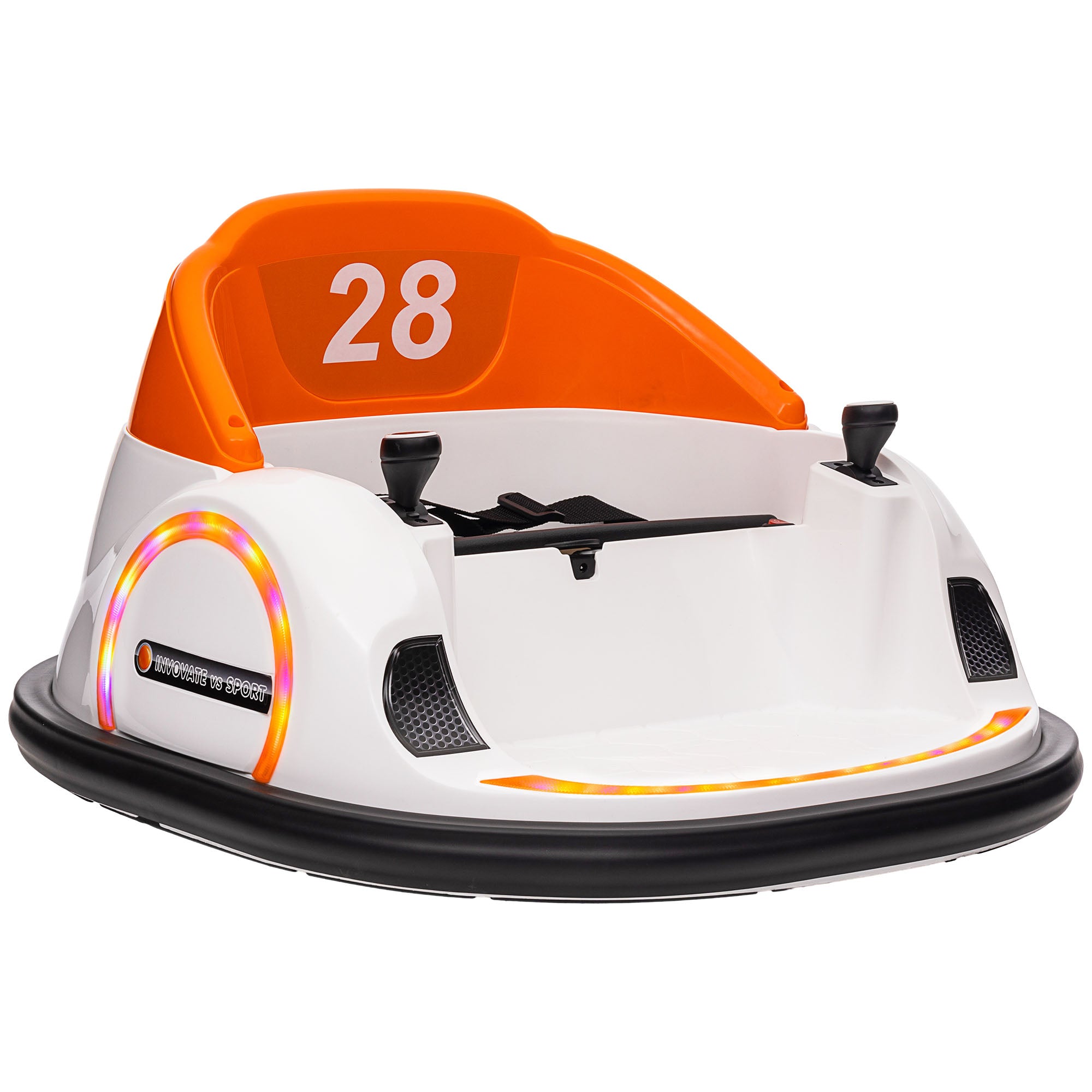 360° Rotation Kids Bumper Car, 12V Waltzer Car with Remote Control, Du