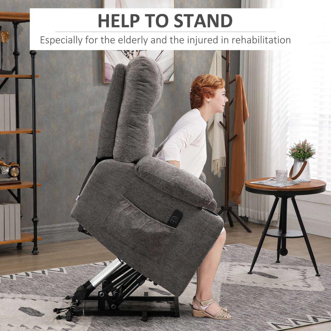 Home All products Oversized Power Lift Riser Recliner C...