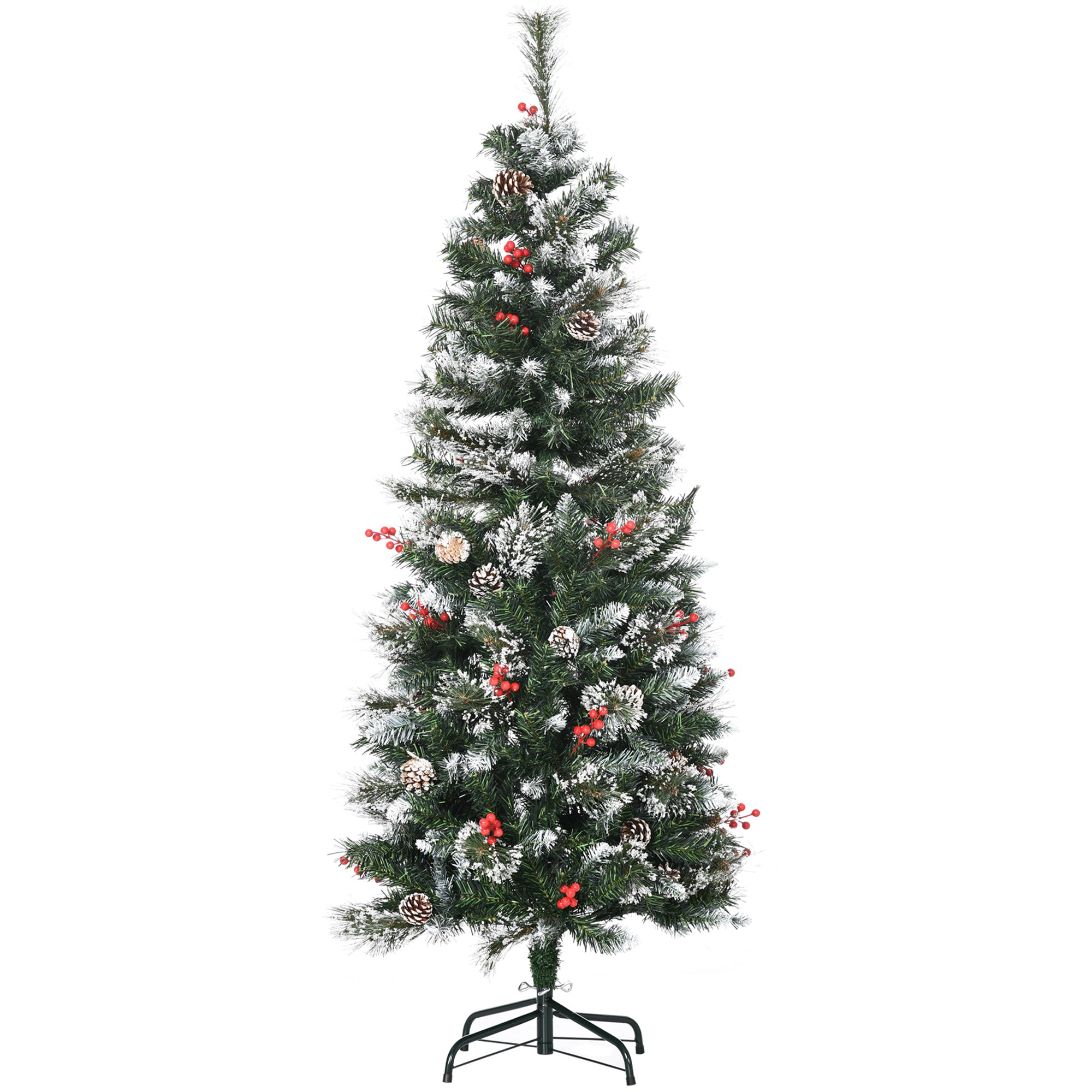 5 Foot Snow Dipped Artificial Christmas Tree Slim Pencil Xmas Tree wit